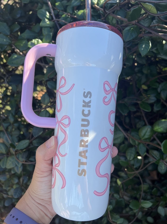 Pink Ribbons Walt Disney World Metal Starbucks Tumbler 24 oz ...